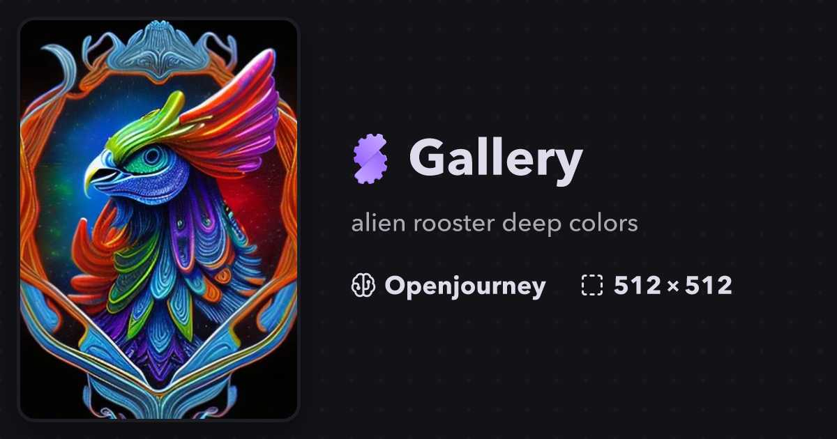Alien rooster deep colors | Gallery