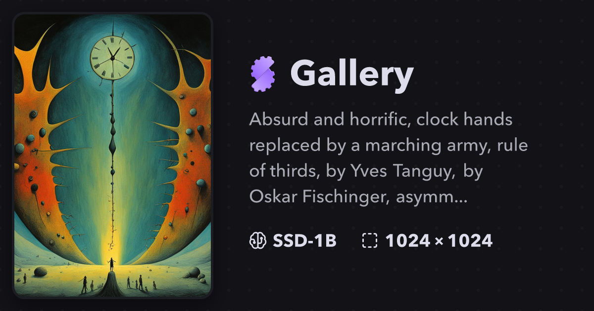 "Absurd and horrific, clock hands replace..." | Gallery | Stablecog