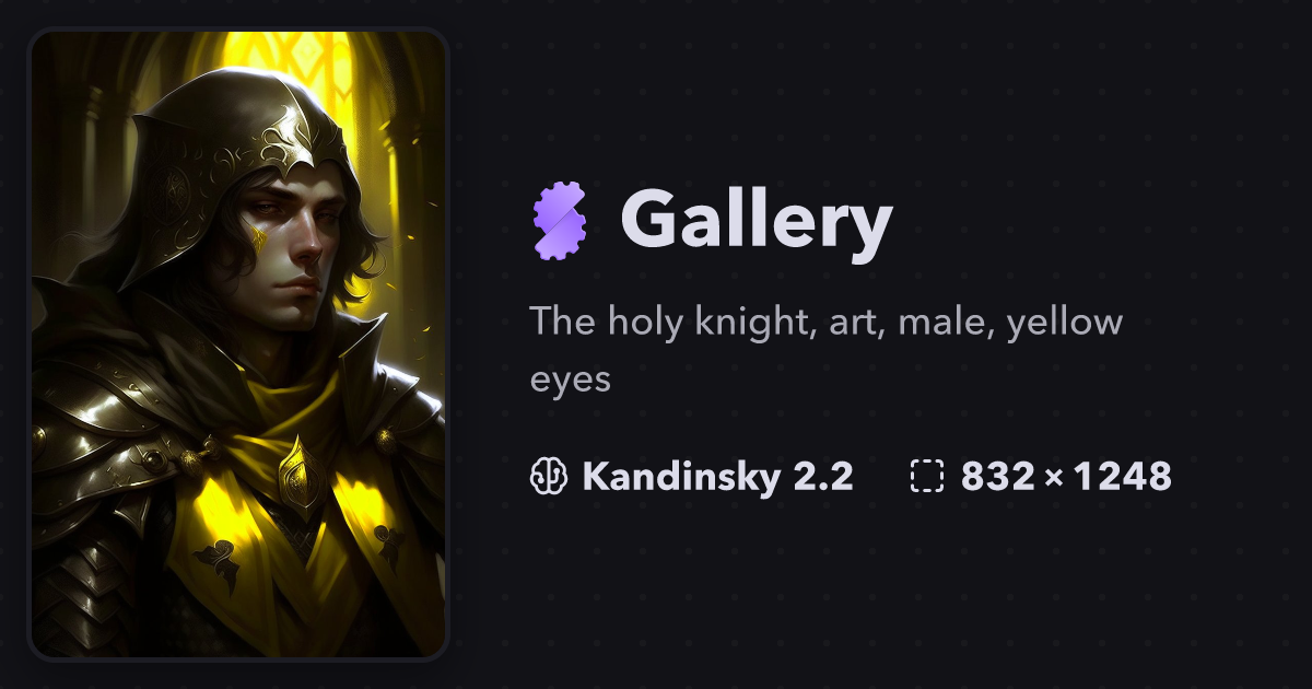 "The holy knight, art, male, yellow eyes" | Gallery | Stablecog
