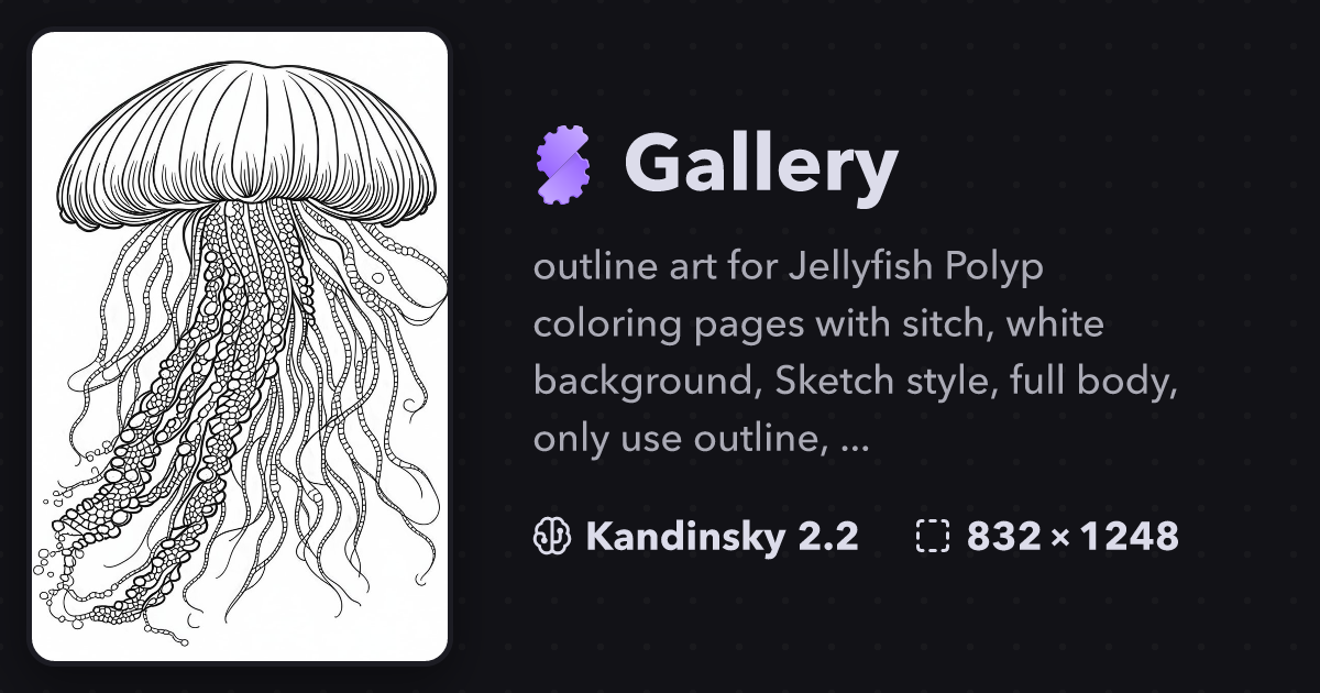 "outline art for Jellyfish Polyp color..." | Gallery | Stablecog