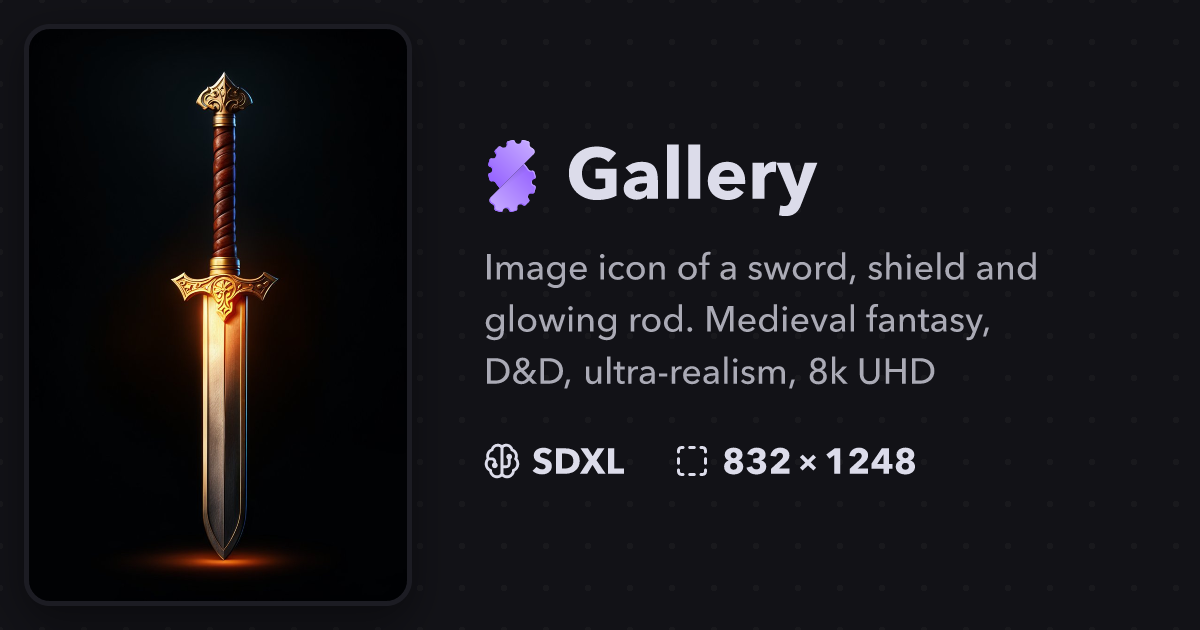 "Image icon of a sword, shield and glo..." | Gallery | Stablecog