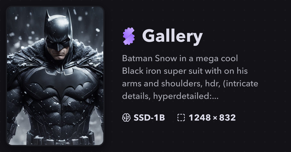 "Batman Snow in a mega cool Black iron..." | Gallery | Stablecog