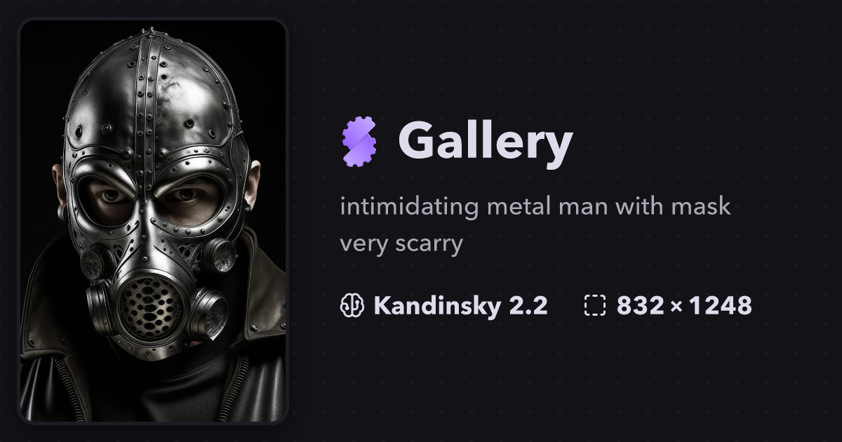 "intimidating metal man with mask very..." | Gallery | Stablecog