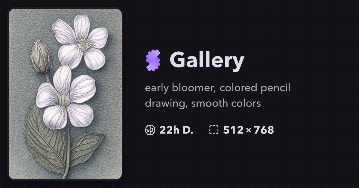"early bloomer, colored pencil drawing, s..." | Gallery | Stablecog