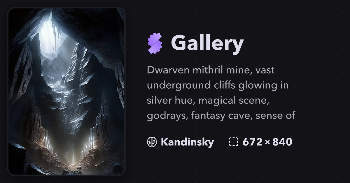 "Dwarven mithril mine, vast undergroun..." | Gallery | Stablecog