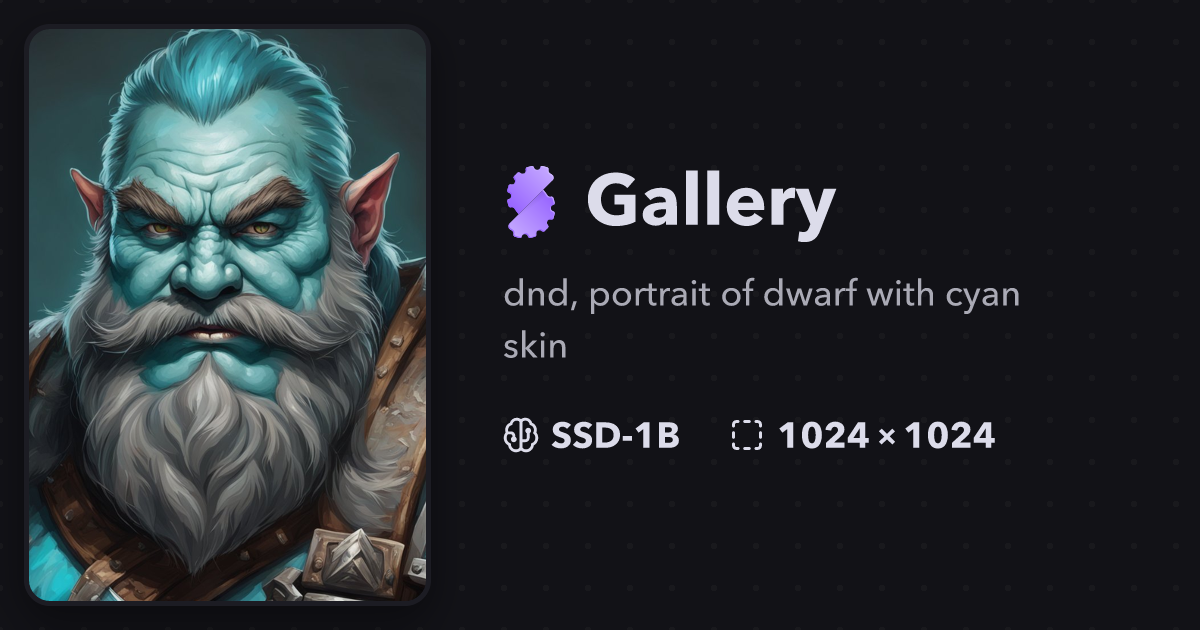 "dnd, portrait of dwarf with cyan skin" | Gallery | Stablecog