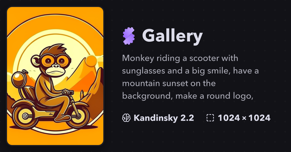 "Monkey riding a scooter with sunglass..." | Gallery | Stablecog