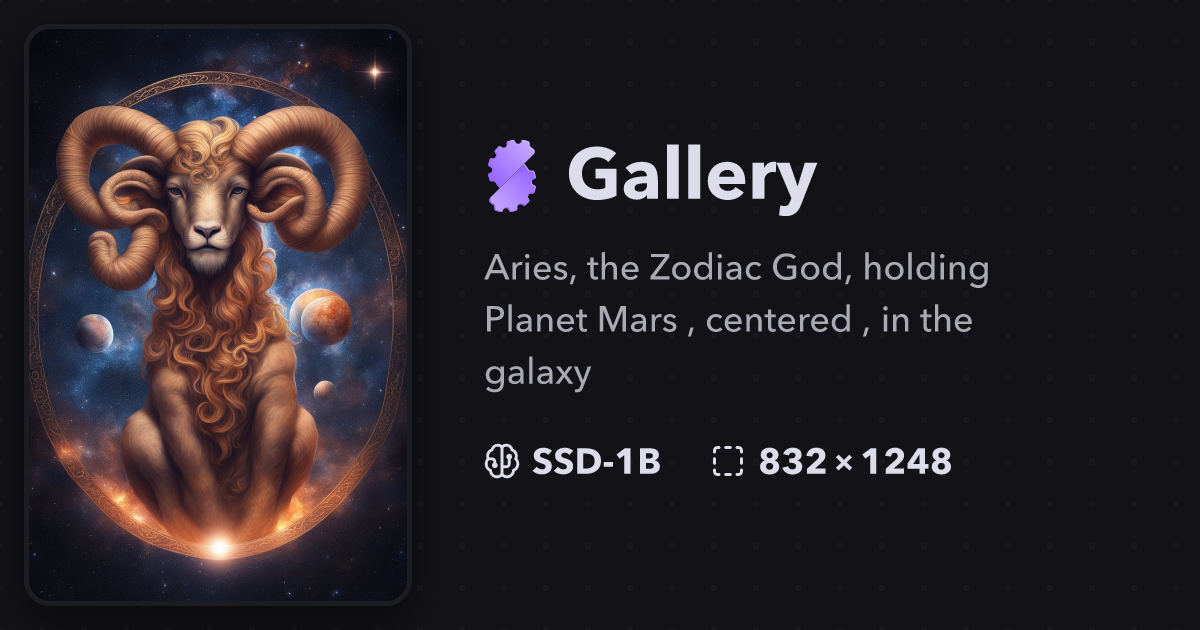 "Aries, the Zodiac God, holding Planet..." | Gallery | Stablecog