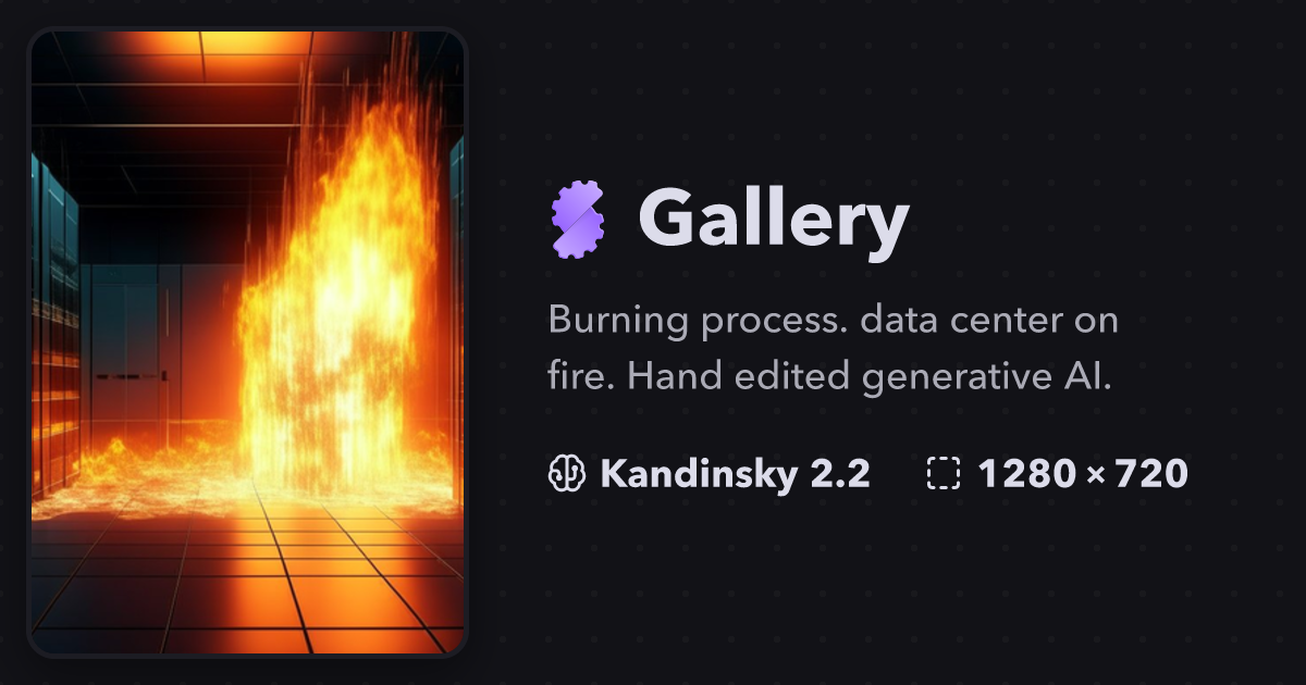 "Burning process. data center on fire...." | Gallery | Stablecog