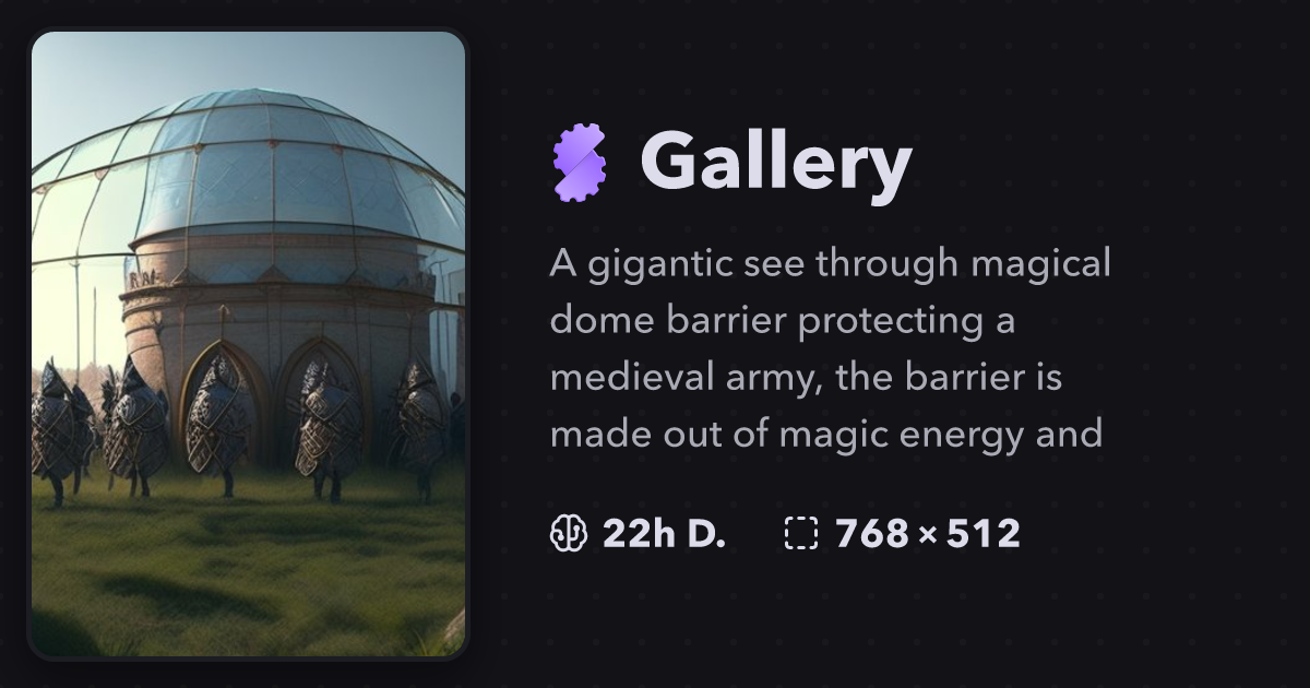 "A gigantic see through magical dome b..." | Gallery | Stablecog