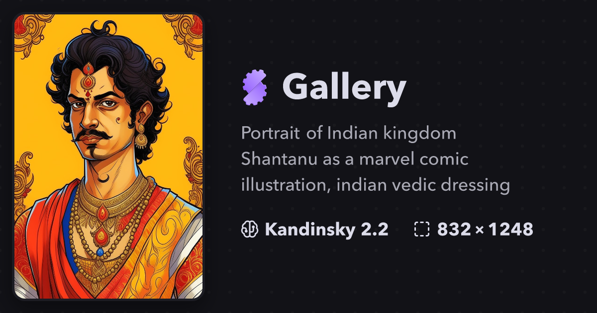 "Portrait of Indian kingdom Shantanu a..." | Gallery | Stablecog