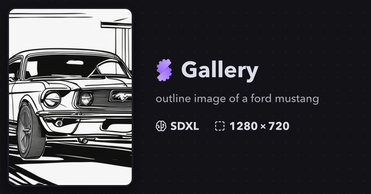 "outline image of a ford mustang" | Gallery | Stablecog