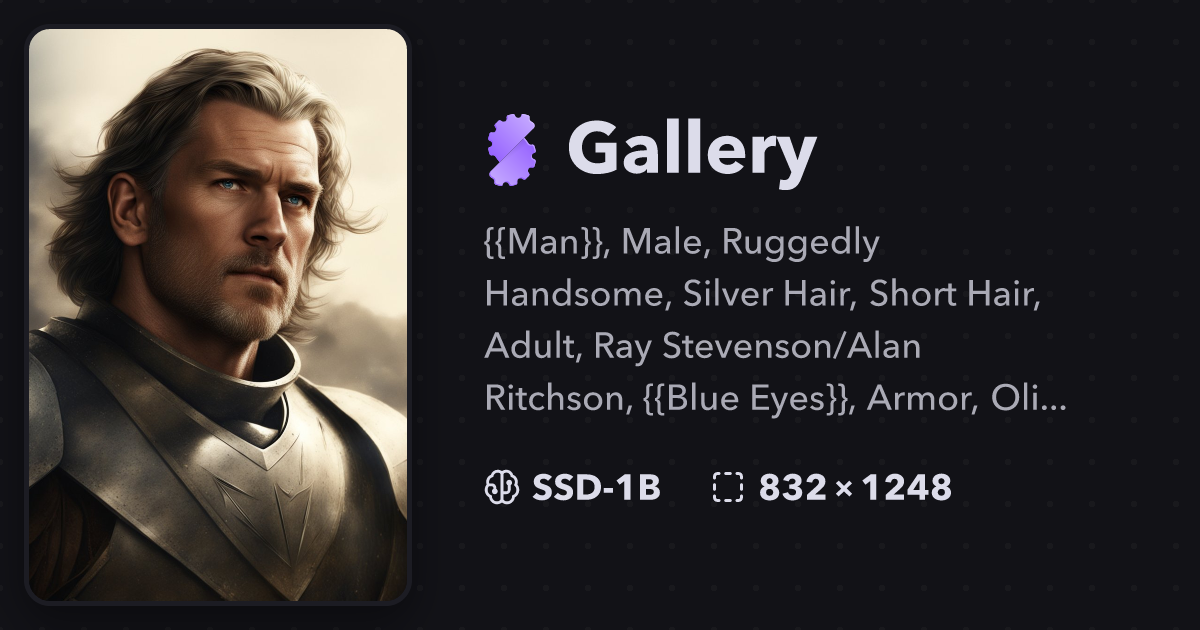 "{{Man}}, Male, Ruggedly Handsome, Sil..." | Gallery | Stablecog