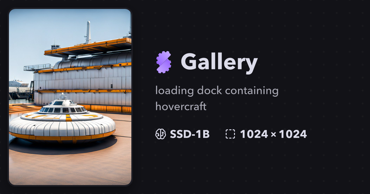 "loading dock containing hovercraft" | Gallery | Stablecog