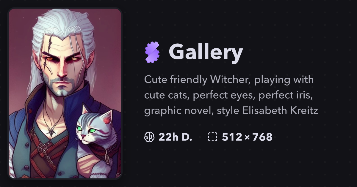 "Cute friendly Witcher, playing with c..." | Gallery | Stablecog