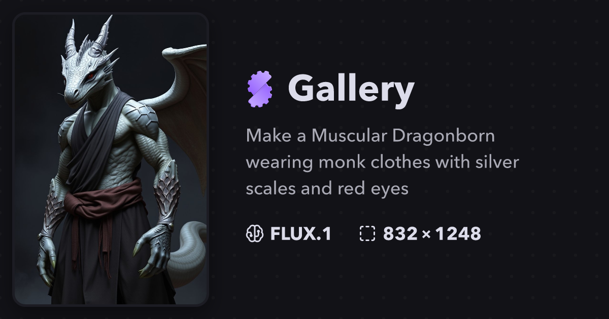 "Make a Muscular Dragonborn wearing mo..." | Gallery | Stablecog