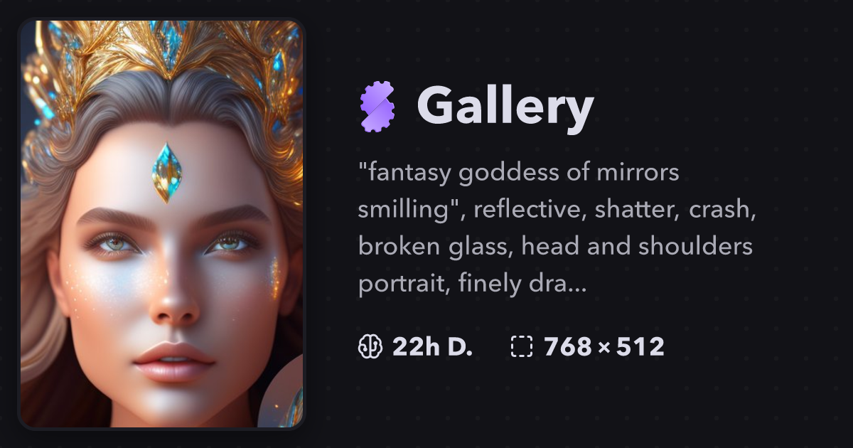 ""fantasy goddess of mirrors smilling"..." | Gallery | Stablecog