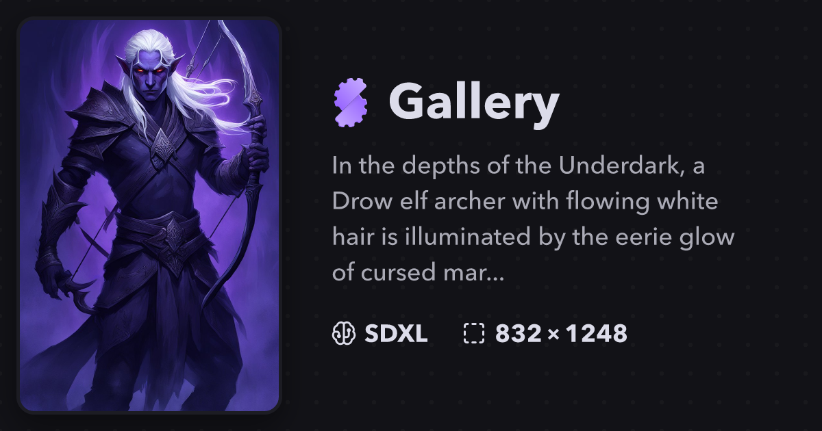 "In the depths of the Underdark, a Dro..." | Gallery | Stablecog