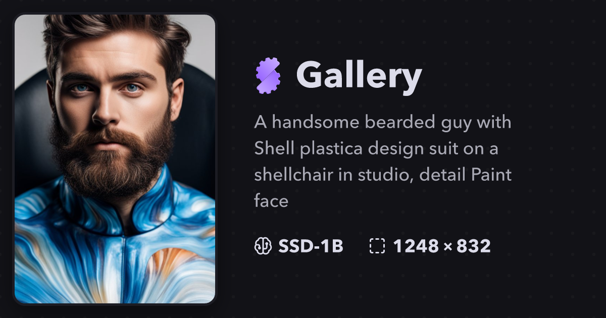 "A handsome bearded guy with Shell pla..." | Gallery | Stablecog