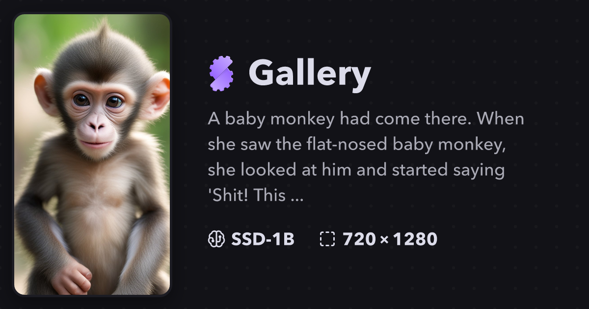 "A baby monkey had come there. When sh..." | Gallery | Stablecog
