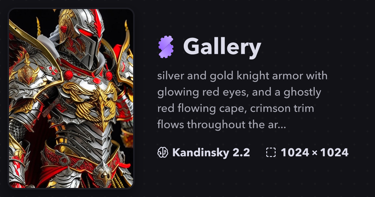 Silver and gold knight armor with glowing red eyes... | Gallery