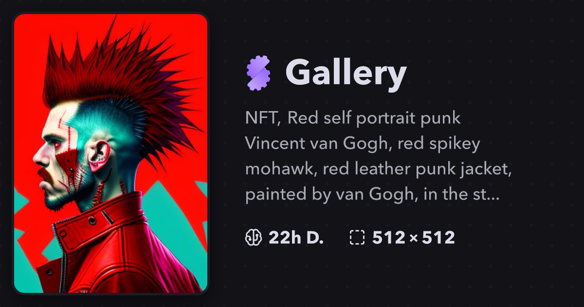 "NFT, Red self portrait punk Vincent v..." | Gallery | Stablecog