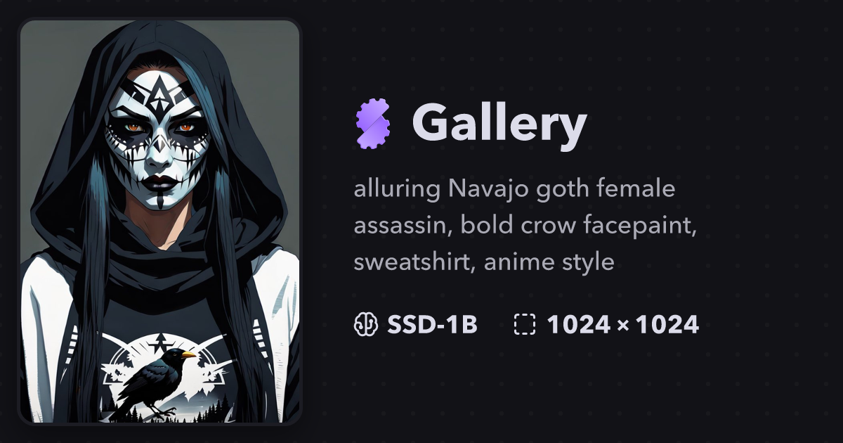 "alluring Navajo goth female assassin,..." | Gallery | Stablecog