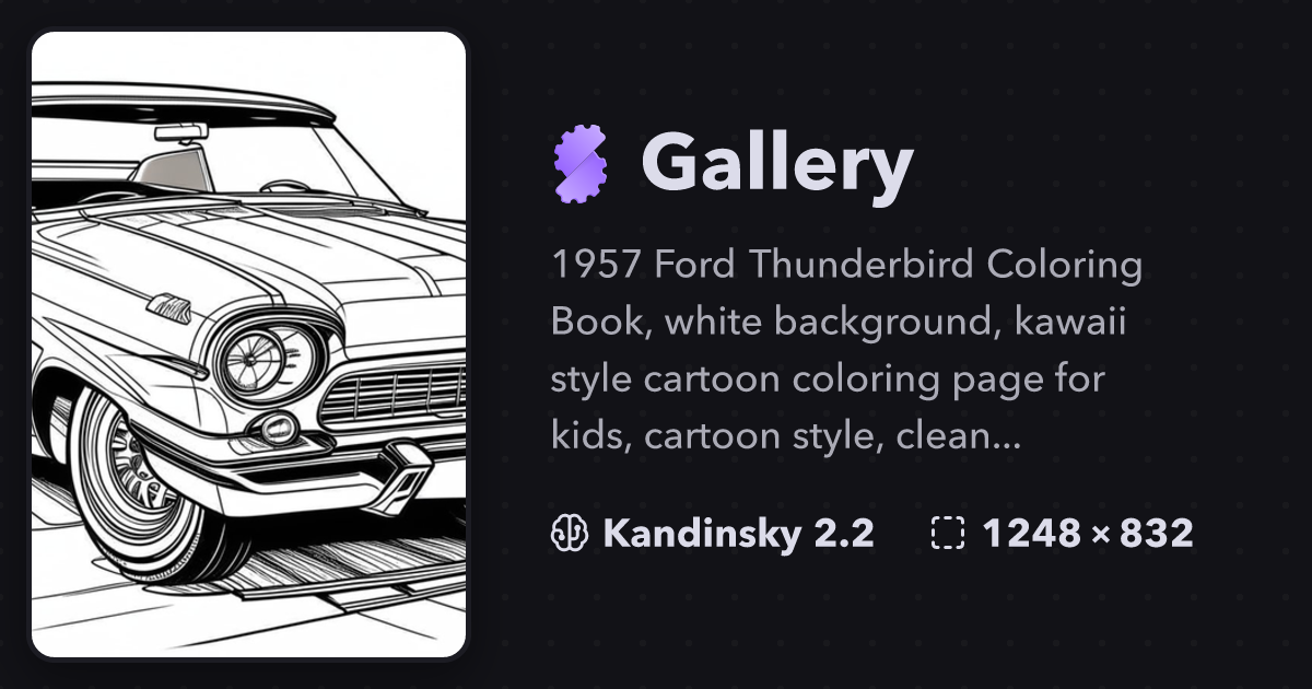 "1957 Ford Thunderbird Coloring Book, ..." | Gallery | Stablecog