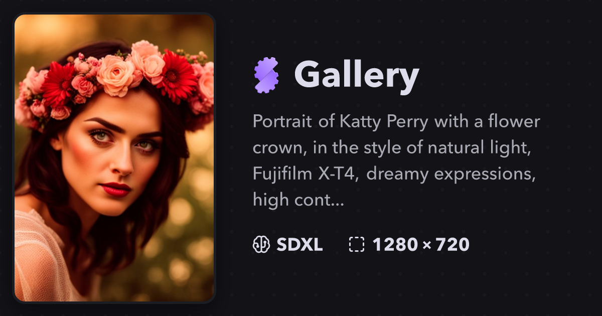 "Portrait of Katty Perry with a flower..." | Gallery | Stablecog