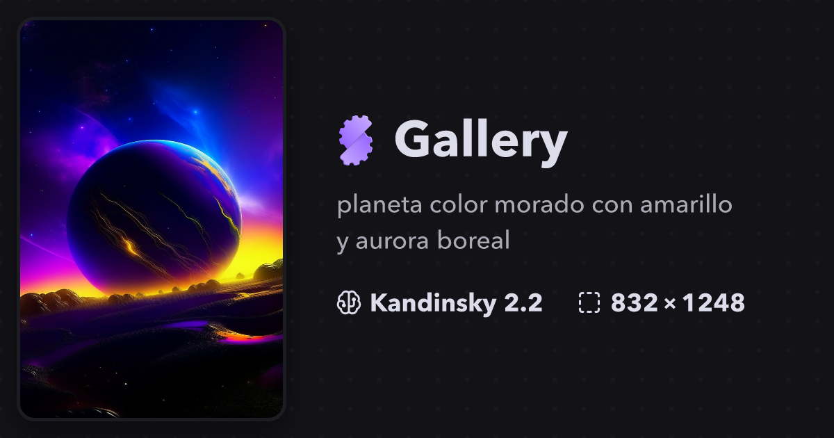 "planeta color morado con amarillo y auro..." | Gallery | Stablecog