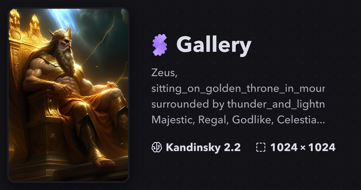 "Zeus, sitting_on_golden_throne_in_mou..." | Gallery | Stablecog