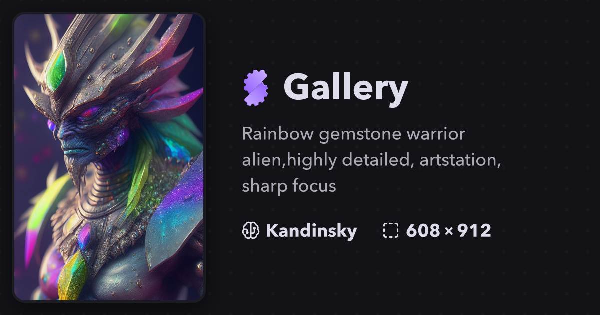 "Rainbow gemstone warrior alien,highly..." | Gallery | Stablecog