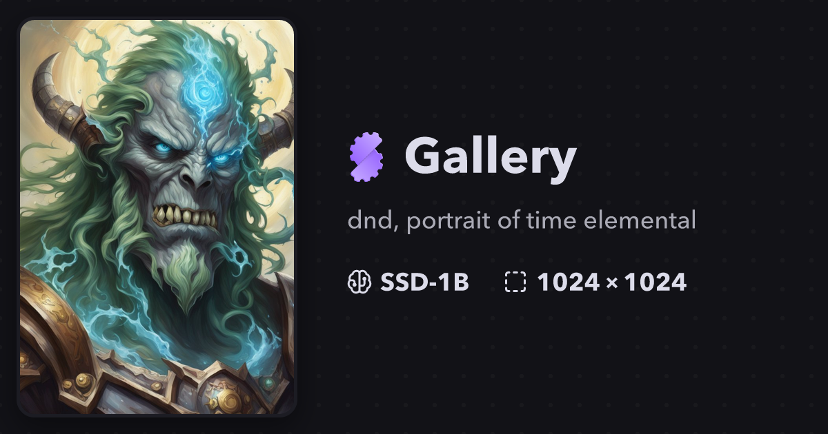 "dnd, portrait of time elemental" | Gallery | Stablecog