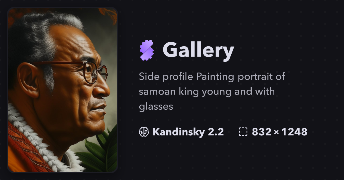 Side profile Painting portrait of samoan king youn... | Gallery