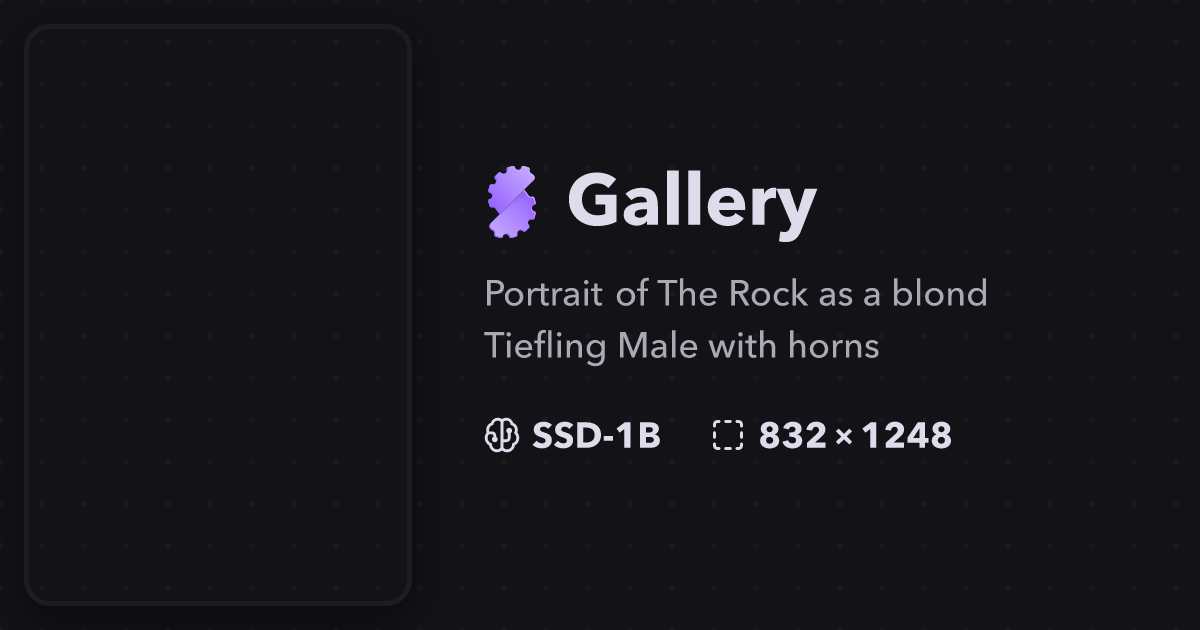 "Portrait of The Rock as a blond Tiefl..." | Gallery | Stablecog
