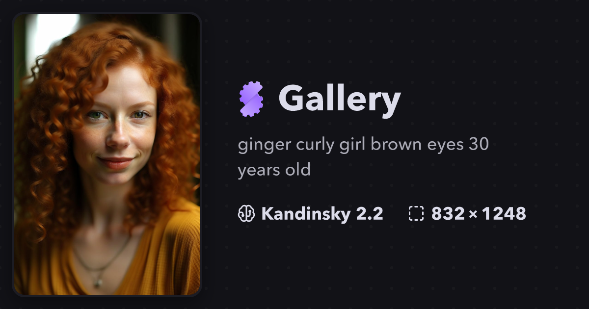 "ginger curly girl brown eyes 30 years..." | Gallery | Stablecog