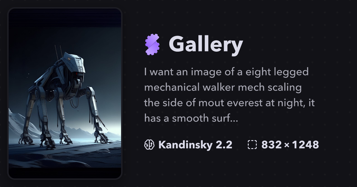 "I want an image of a eight legged mec..." | Gallery | Stablecog