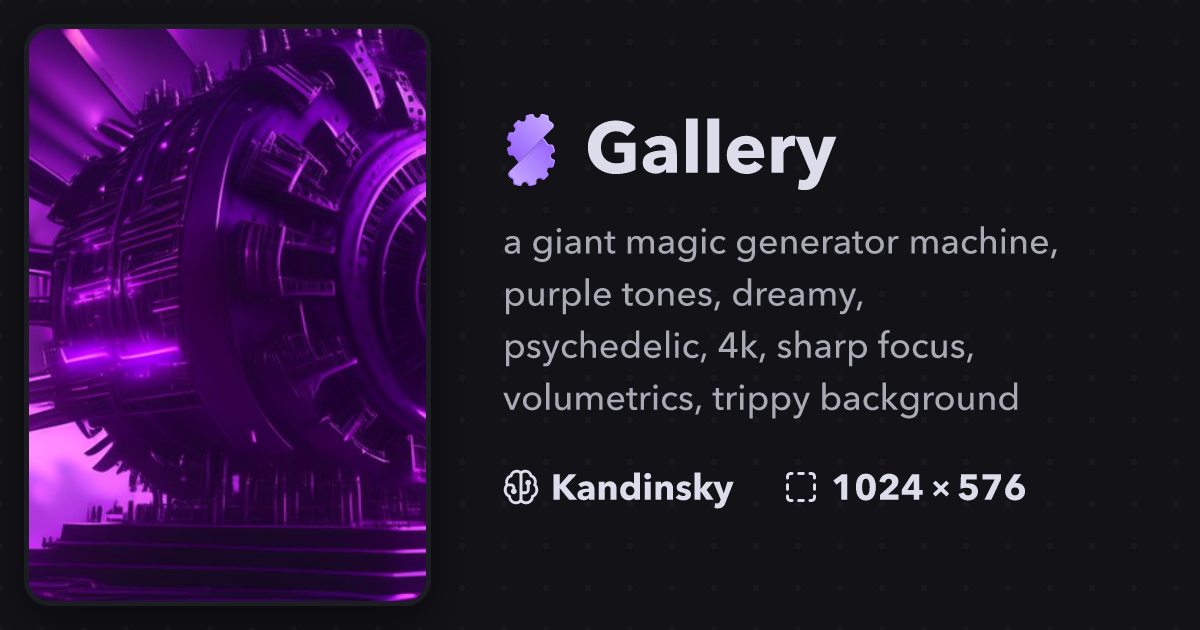 "a giant magic generator machine, purp..." | Gallery | Stablecog