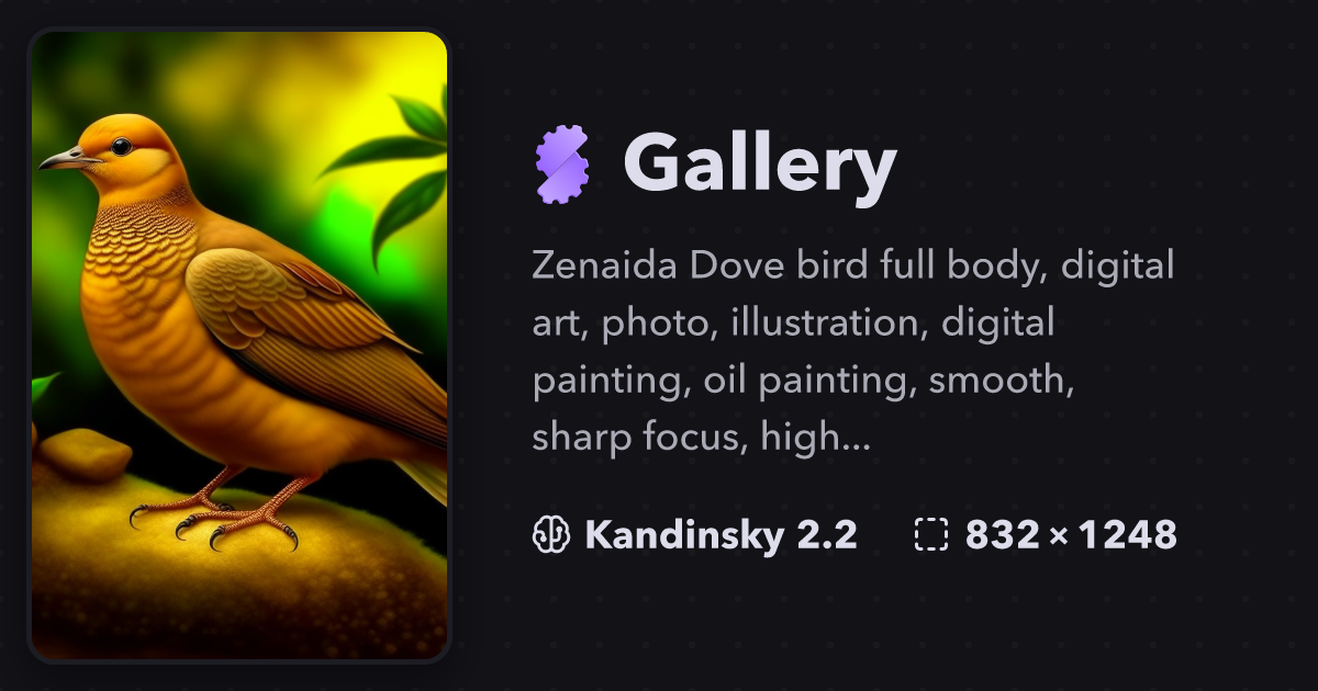 "Zenaida Dove bird full body, digital ..." | Gallery | Stablecog