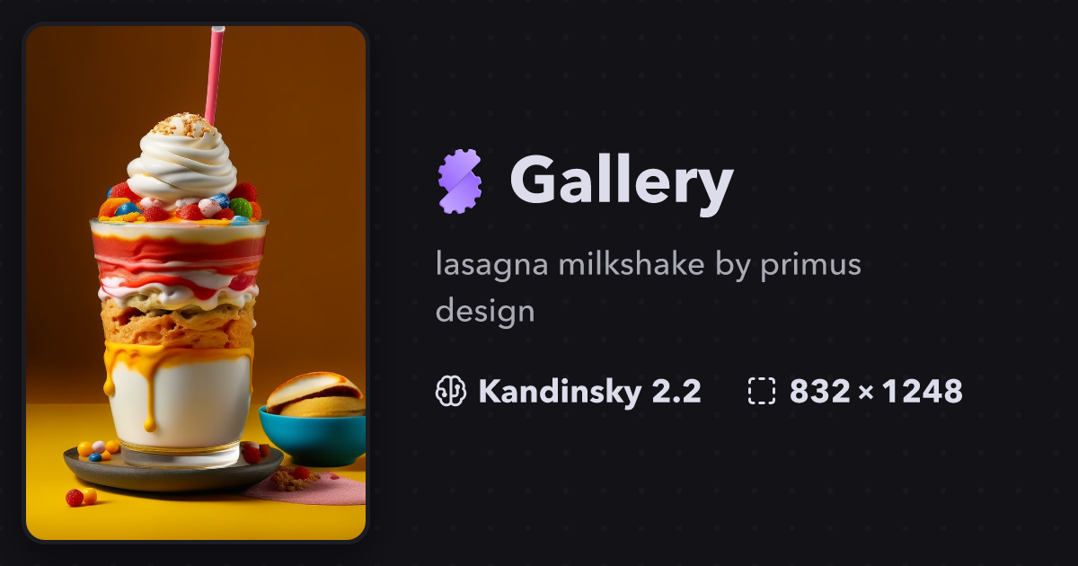 "lasagna milkshake by primus design" | Gallery | Stablecog