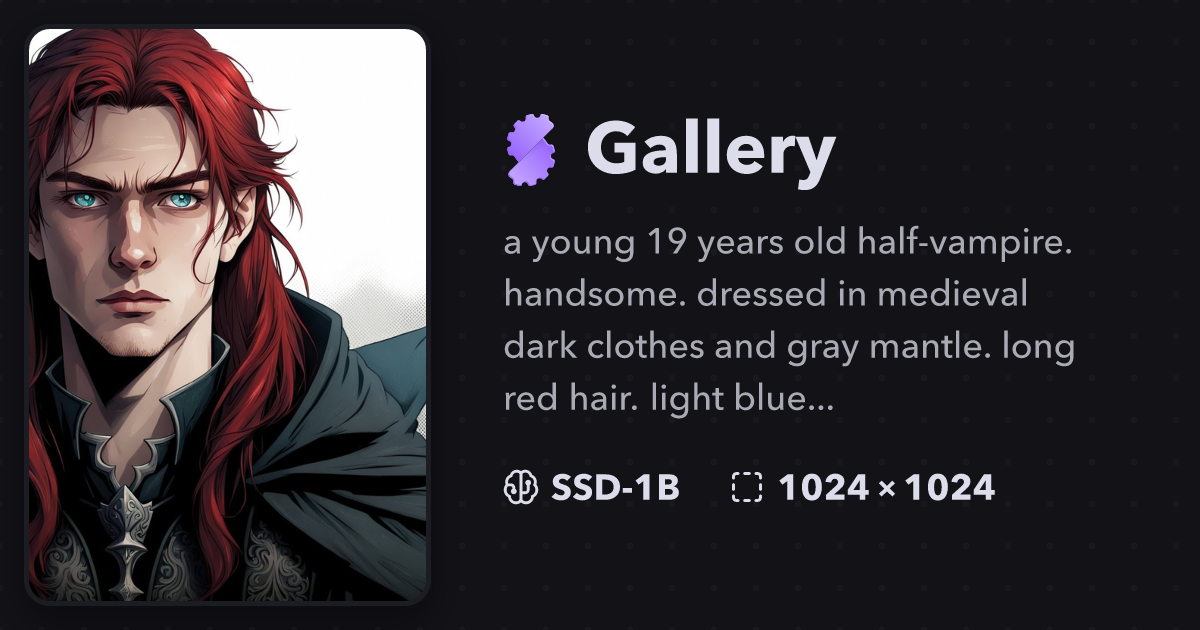 "a young 19 years old half-vampire. ha..." | Gallery | Stablecog