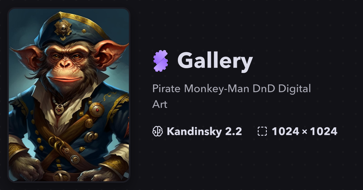 "Pirate Monkey-Man DnD Digital Art" | Gallery | Stablecog