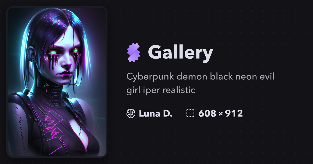 "Cyberpunk demon black neon evil girl ..." | Gallery | Stablecog