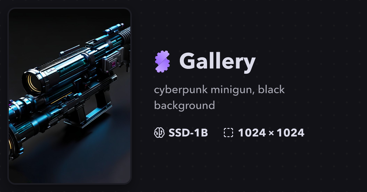 "cyberpunk minigun, black background" | Gallery | Stablecog