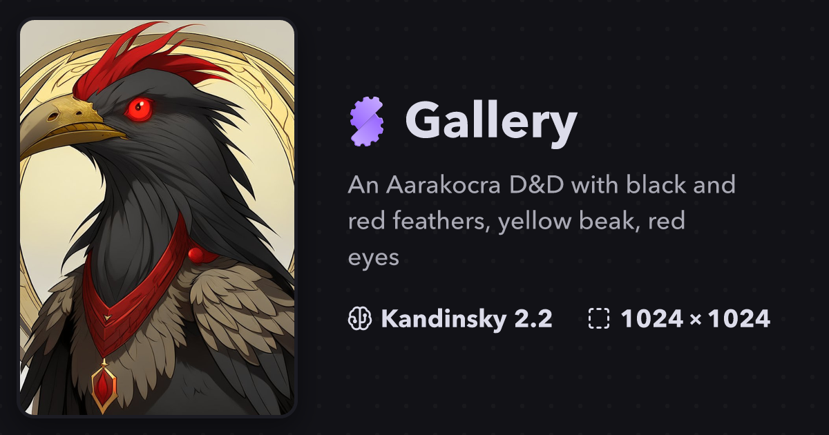 "An Aarakocra D&D with black and red feat..." | Gallery | Stablecog