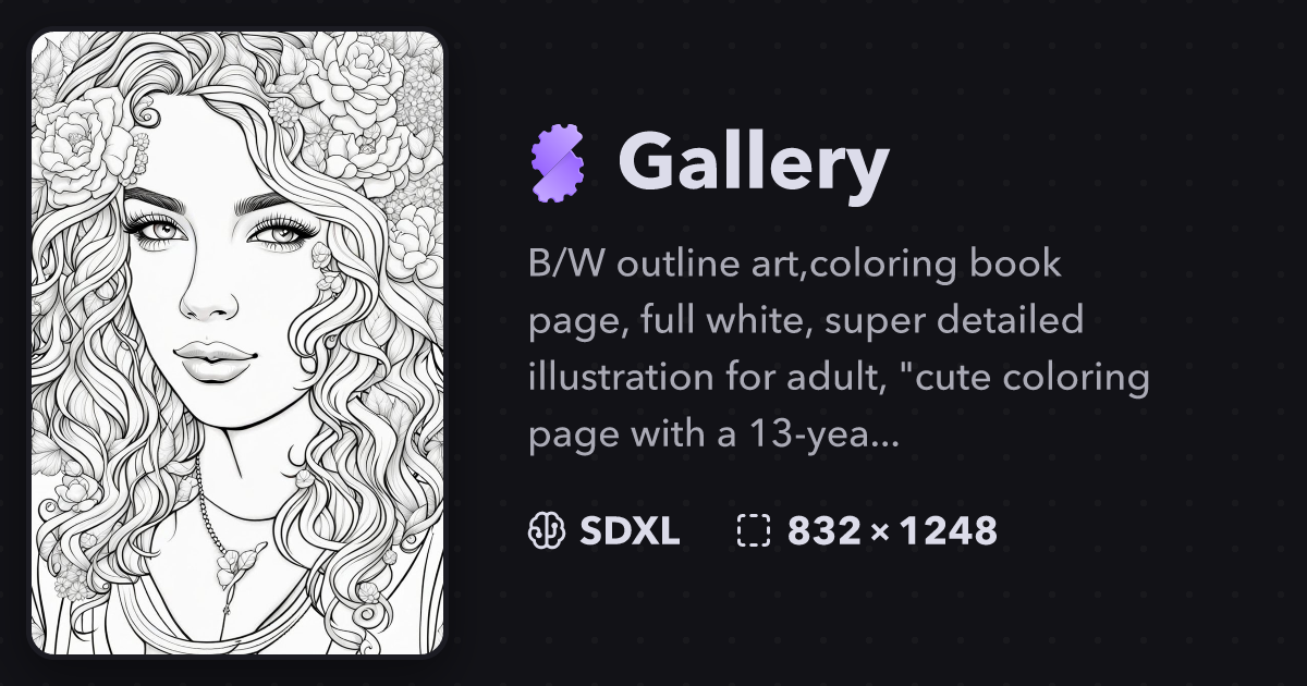 "B/W outline art,coloring book page, f..." | Gallery | Stablecog