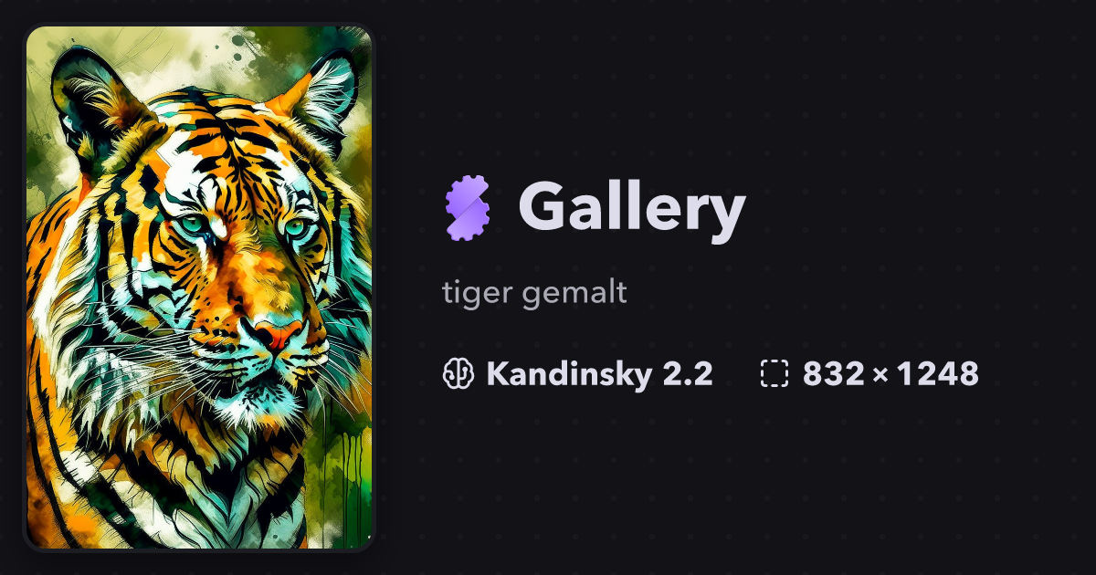"tiger gemalt" | Gallery | Stablecog