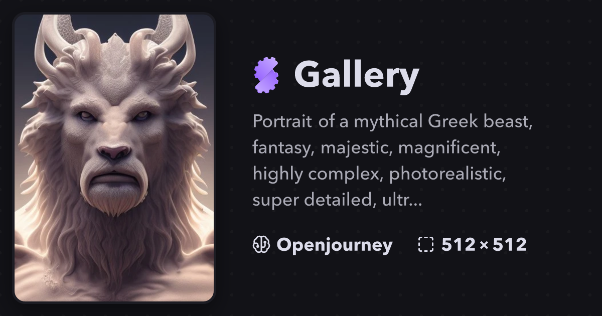 "Portrait of a mythical Greek beast, fant..." | Gallery | Stablecog