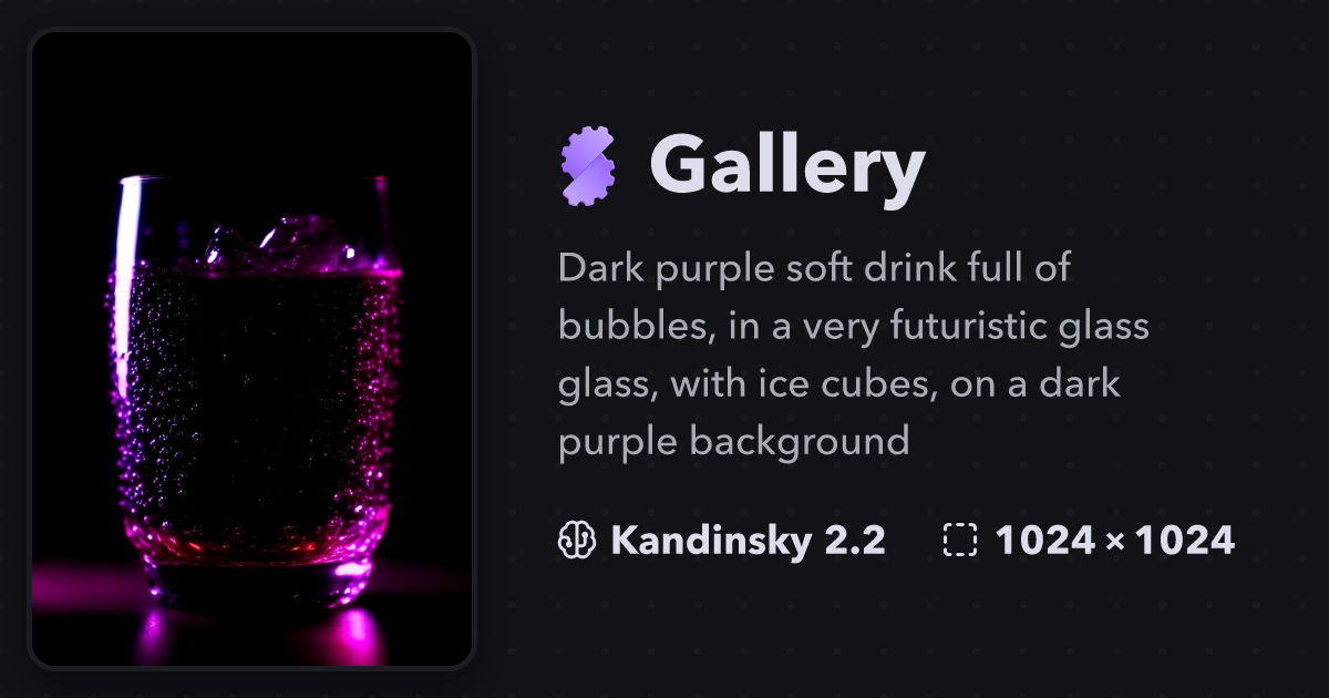 Dark purple soft drink full of bubbles, in a very ... | Gallery