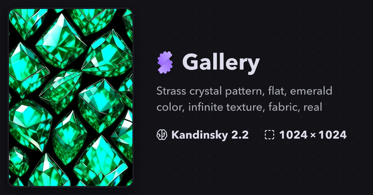 Strass crystal pattern, flat, emerald color, infin... | Gallery
